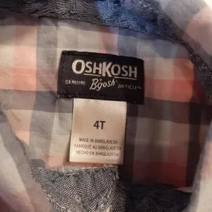 OshKosh B'gosh | Shirts & Tops | Oshkosh Plaid Button Down Shirt Long ...